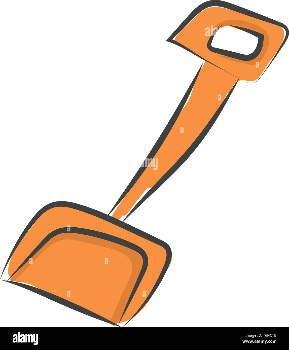 An orange scoop with a long handle vector color drawing or illustration ...