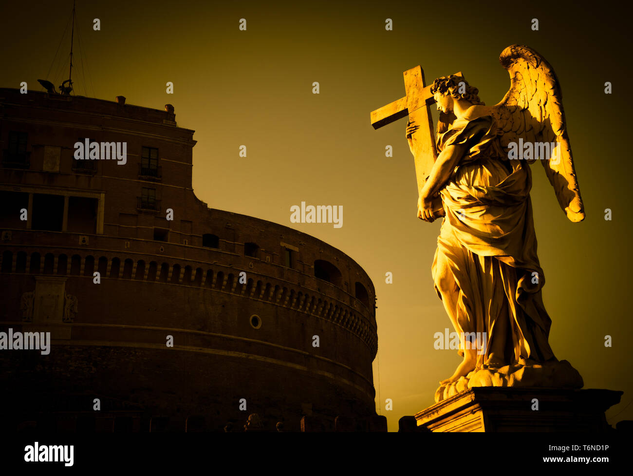 Catholic angel with cross Stock Photo - Alamy