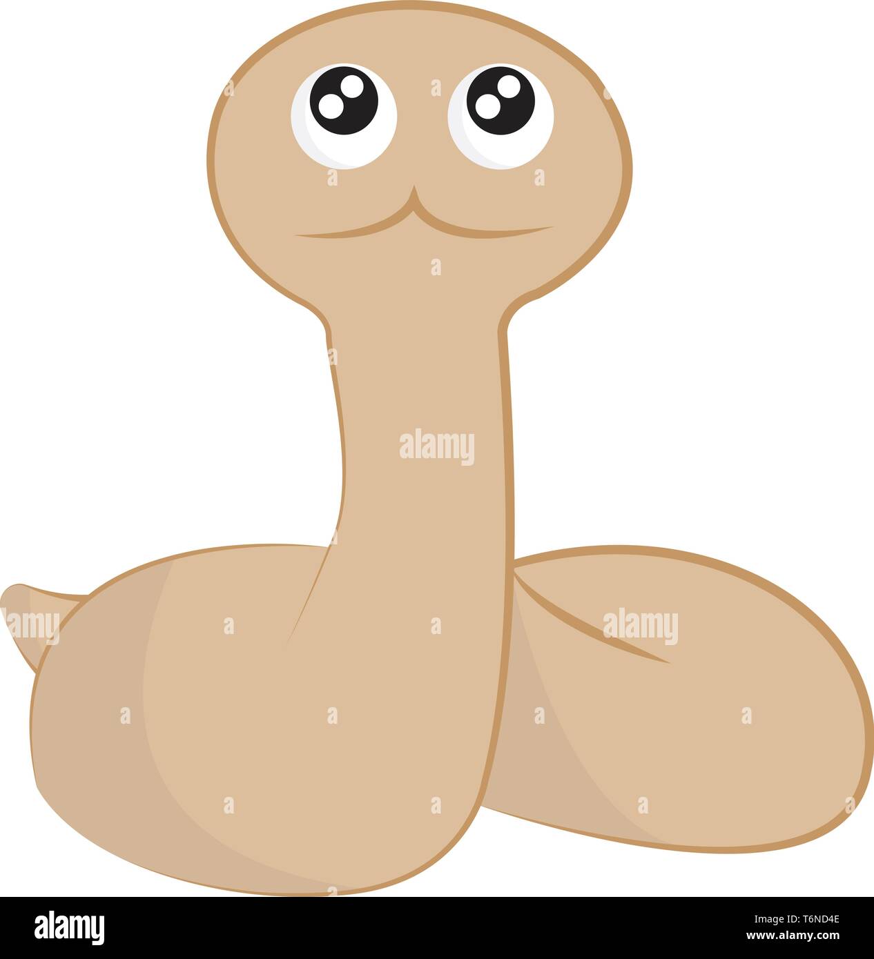 Snake in brown color which seems to be sad vector color drawing or ...