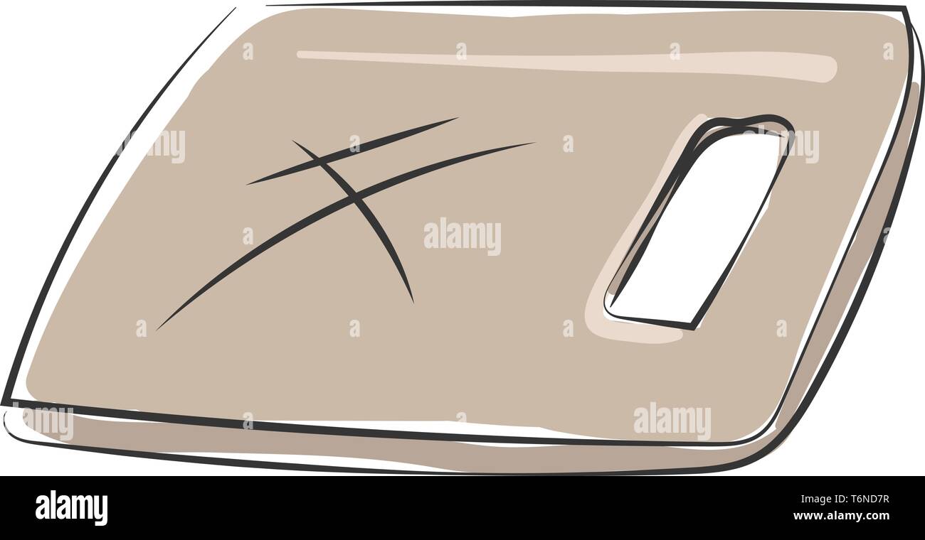A cutting board in wood for kitchen vector color drawing or ...