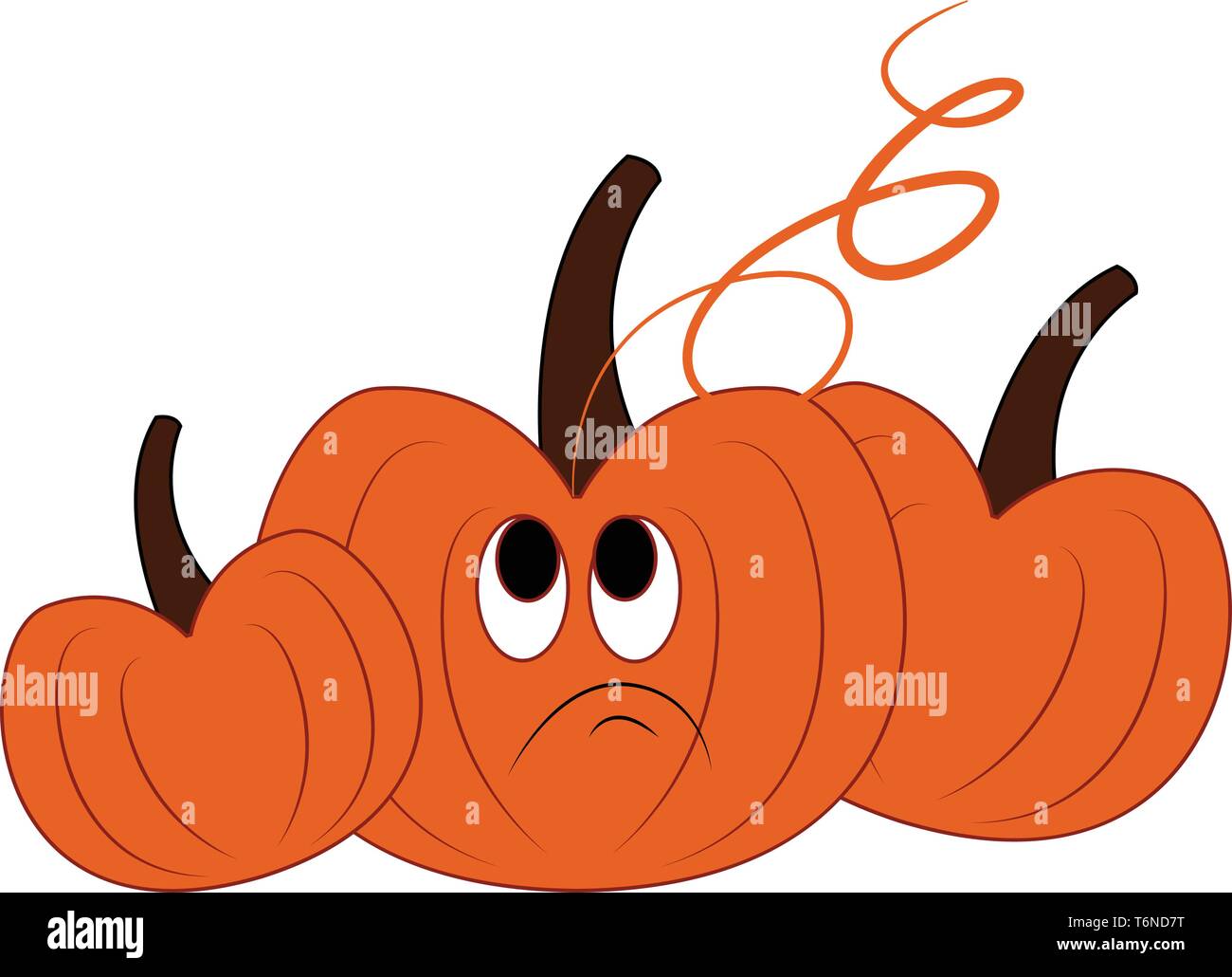 Three pumpkins in different shapes and in bright orange color vector ...