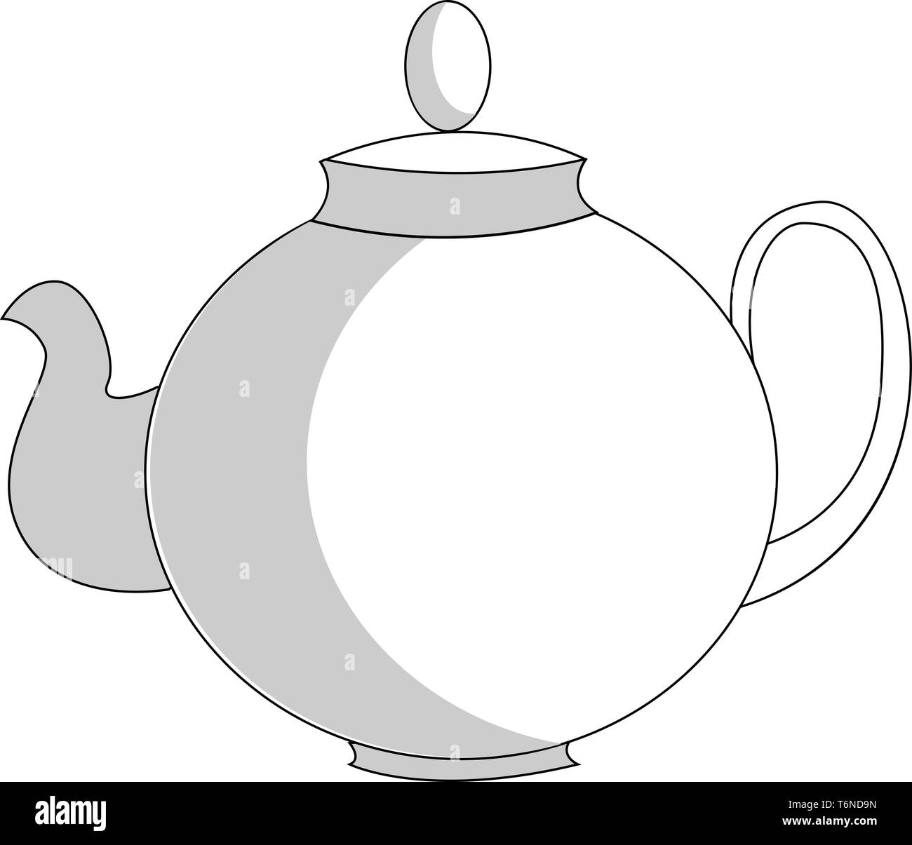 A beautifully crafted white teapot to serve hot tea vector color ...