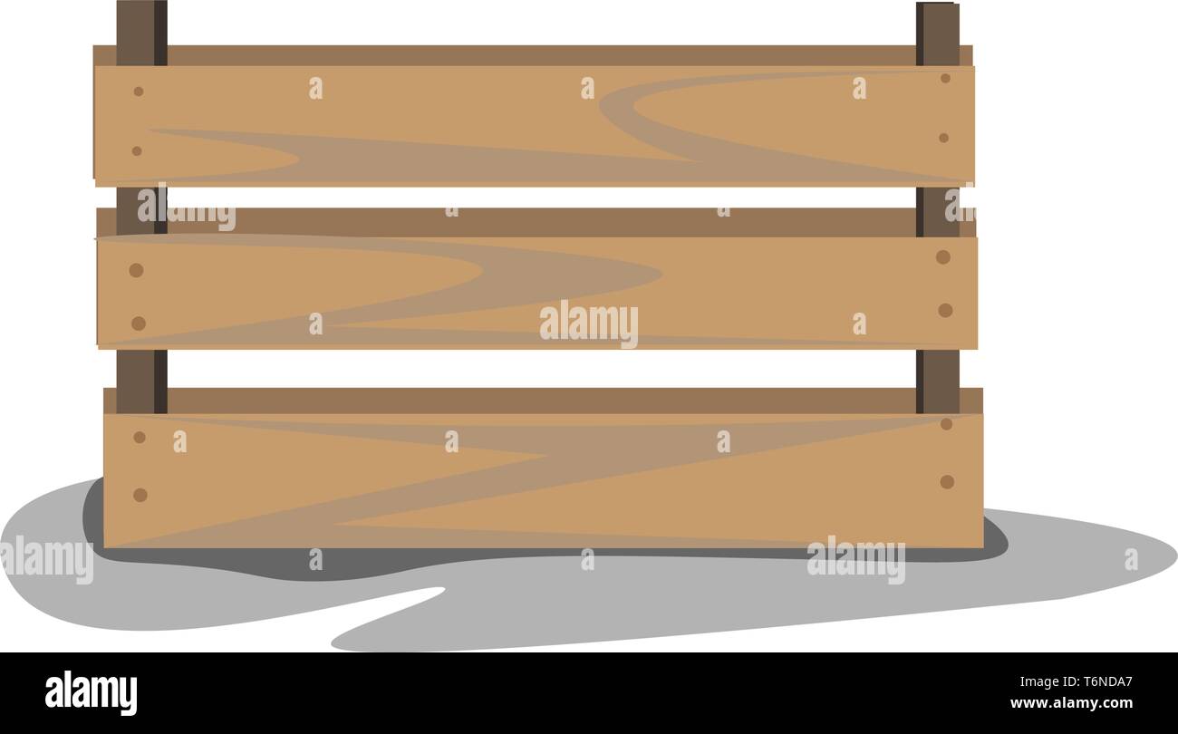 A wall crafted easy to lift wooden box to carry things vector color ...