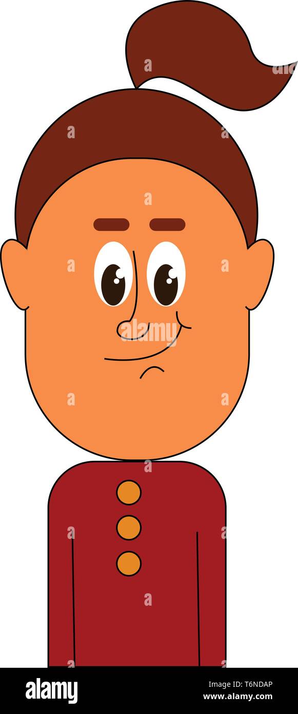 An innocent guy wearing a red shirt with yellow buttons in it vector ...