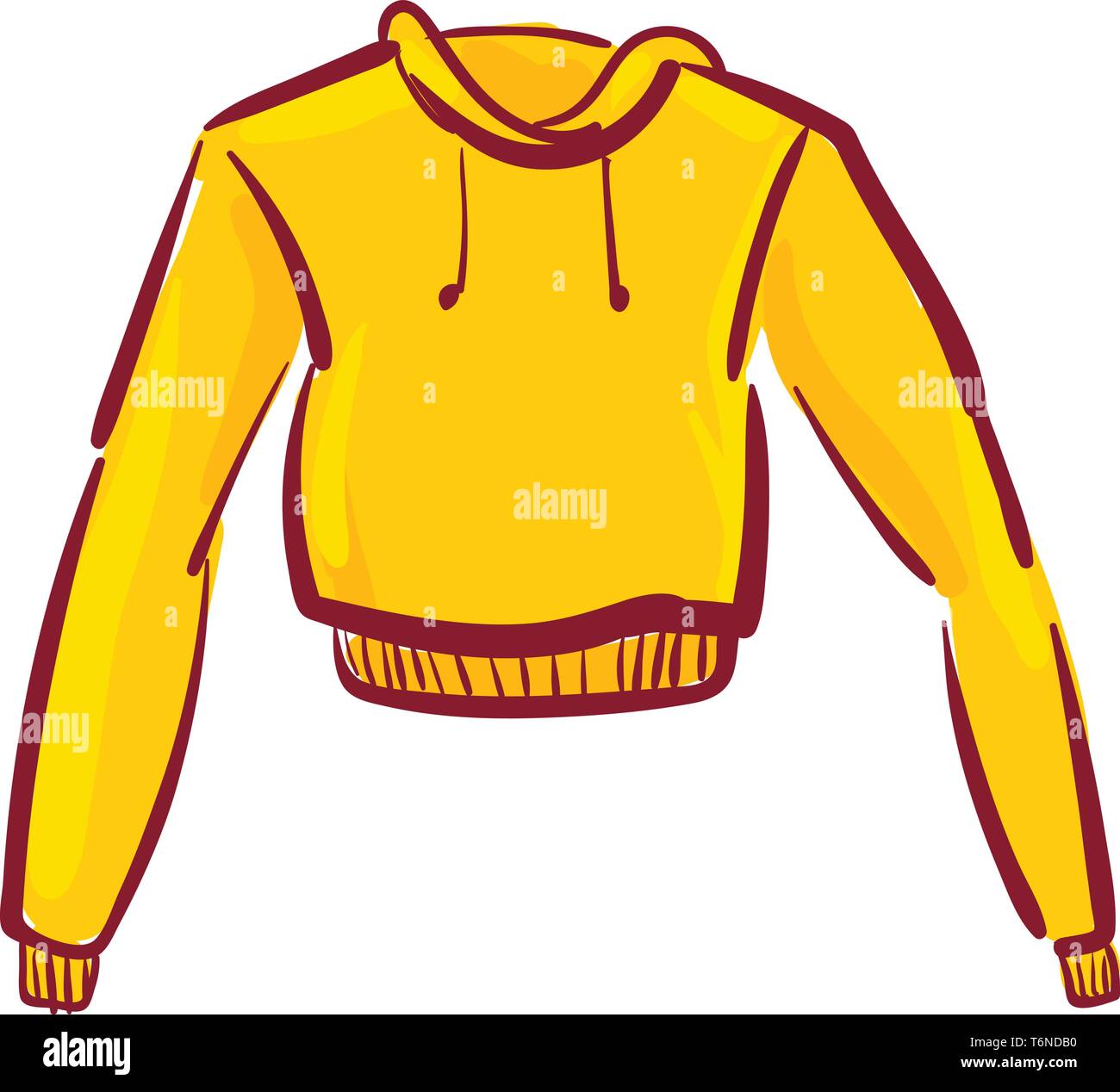 A trendy looking yellow hoody with long hands to beat the cold vector ...