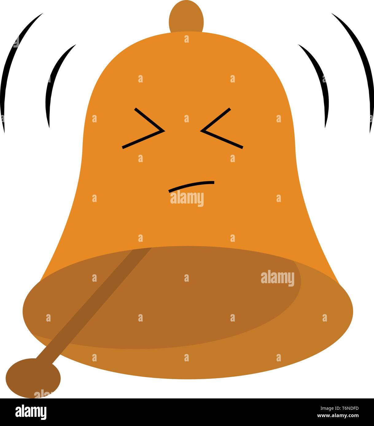 When the clapper is struck the brown bell expresses sadness vector ...