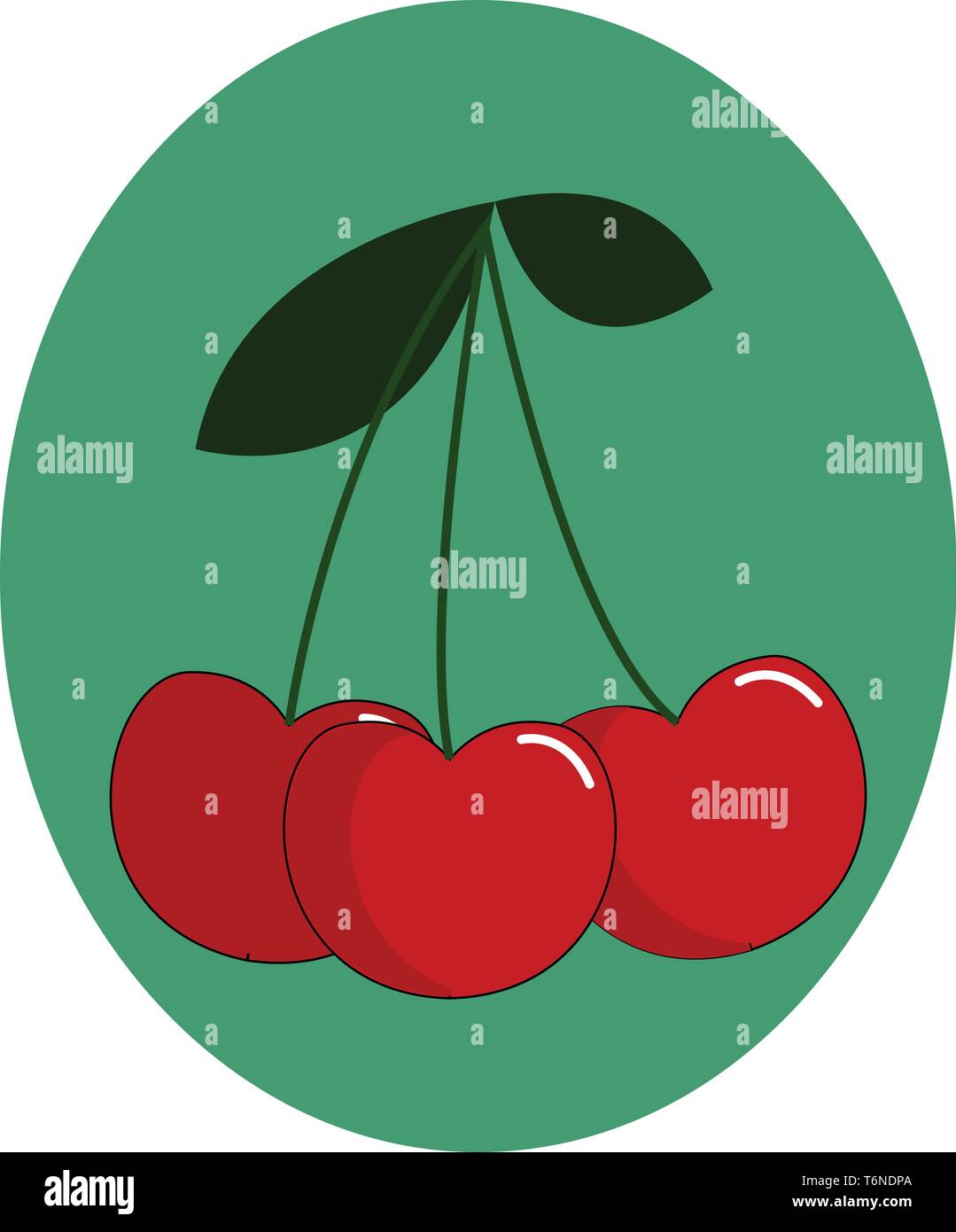 Portrait of a bunch of red cherries with an exclamation mark and two ...