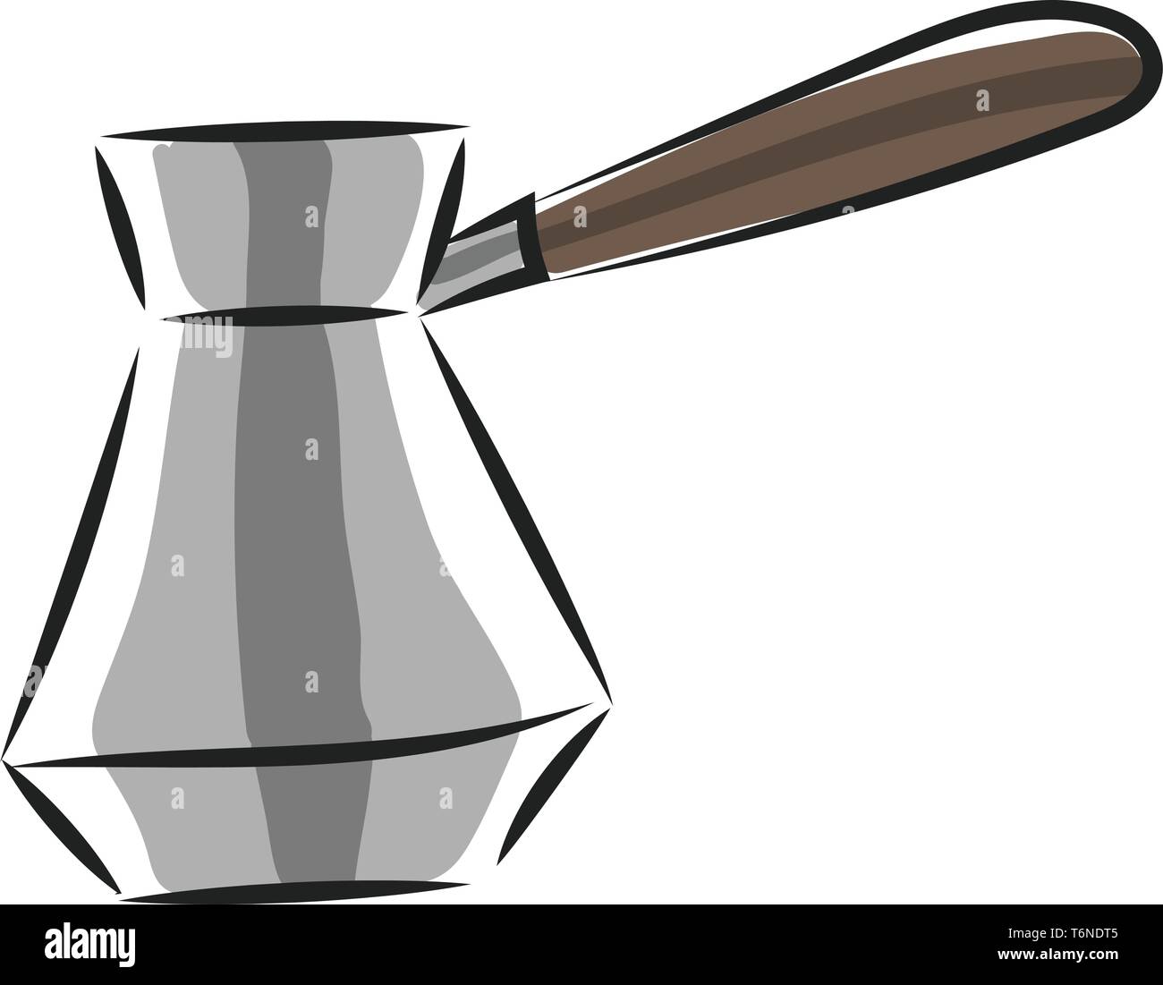 Portrait of a coffee maker suitable for home is with a silver conical ...