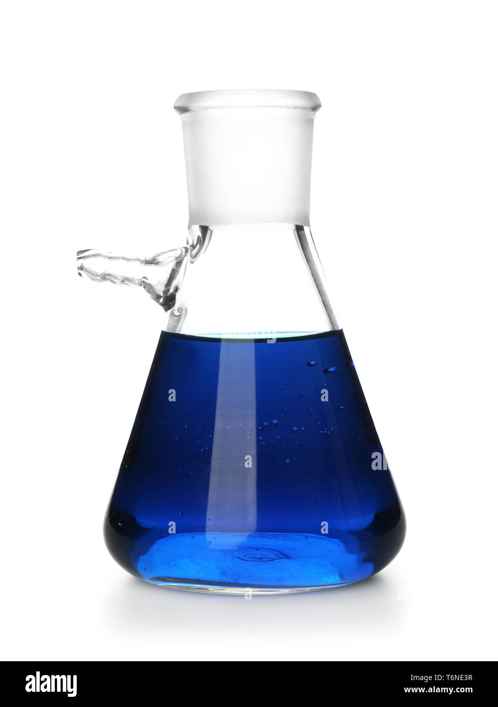 Test flask with color sample on white background Stock Photo - Alamy