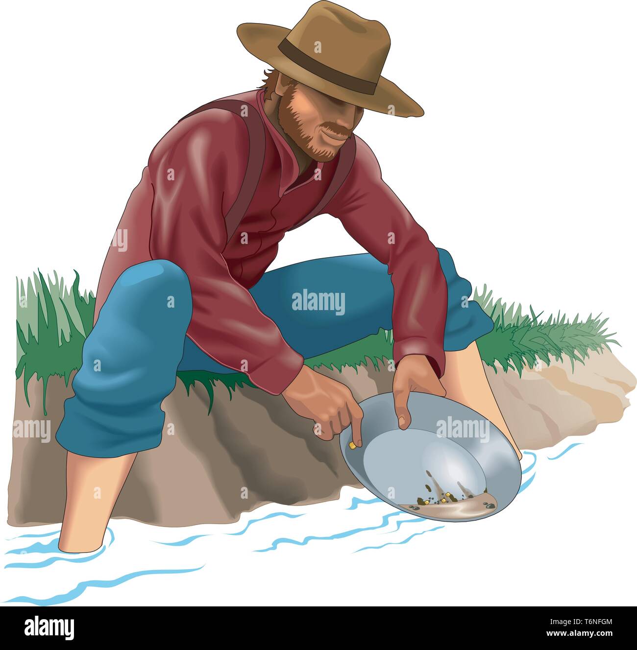 Gold Prospector Vector Illustration Stock Vector Image & Art - Alamy