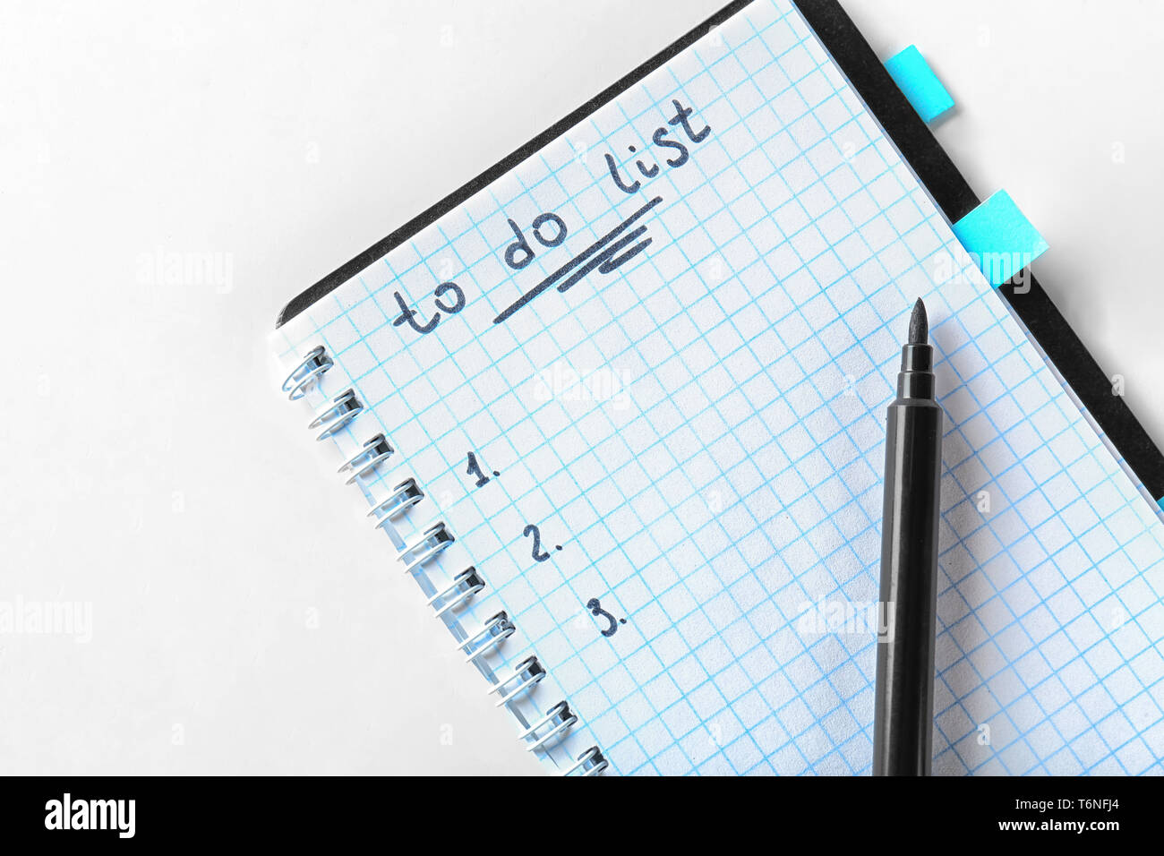 Empty TO DO LIST with marker on white background Stock Photo - Alamy