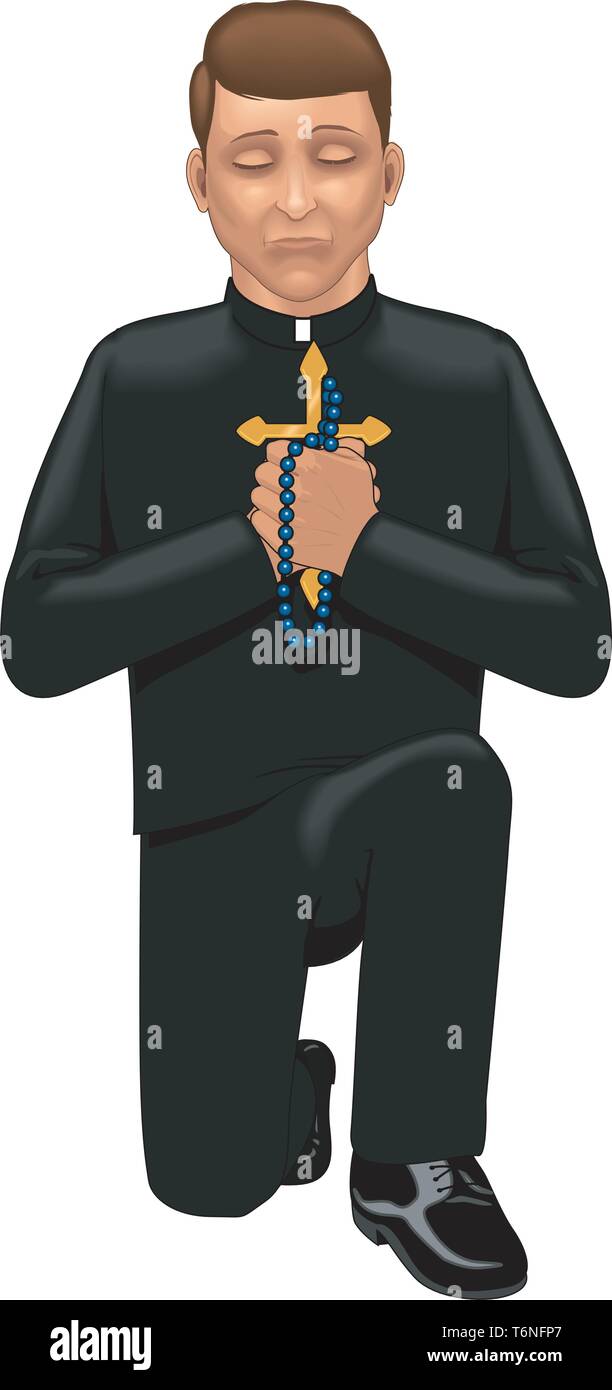 Priest Praying Vector Illustration Stock Vector Image & Art - Alamy