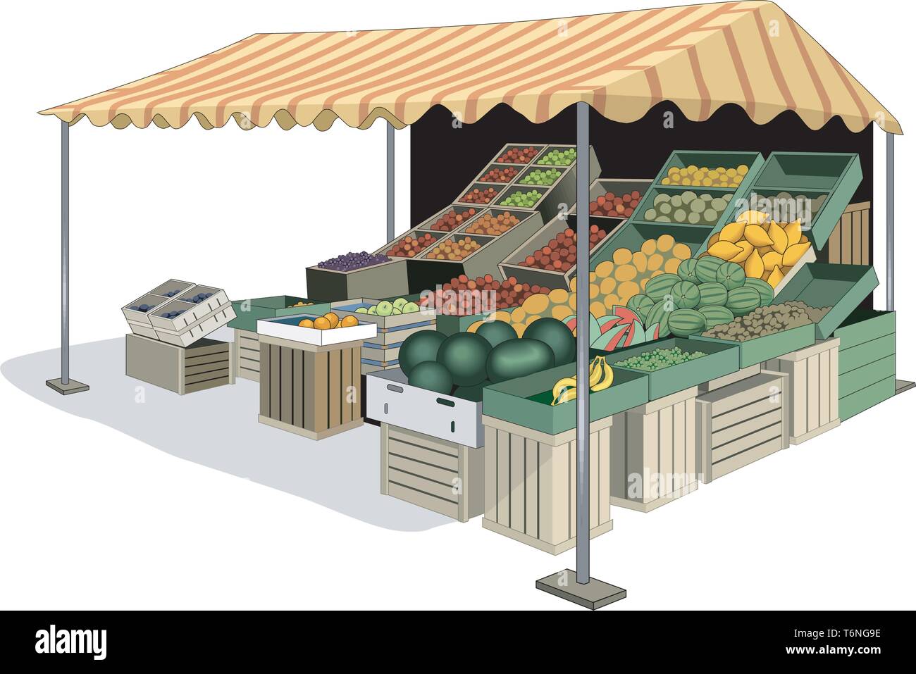 Farmers market stand Cut Out Stock Images & Pictures - Alamy