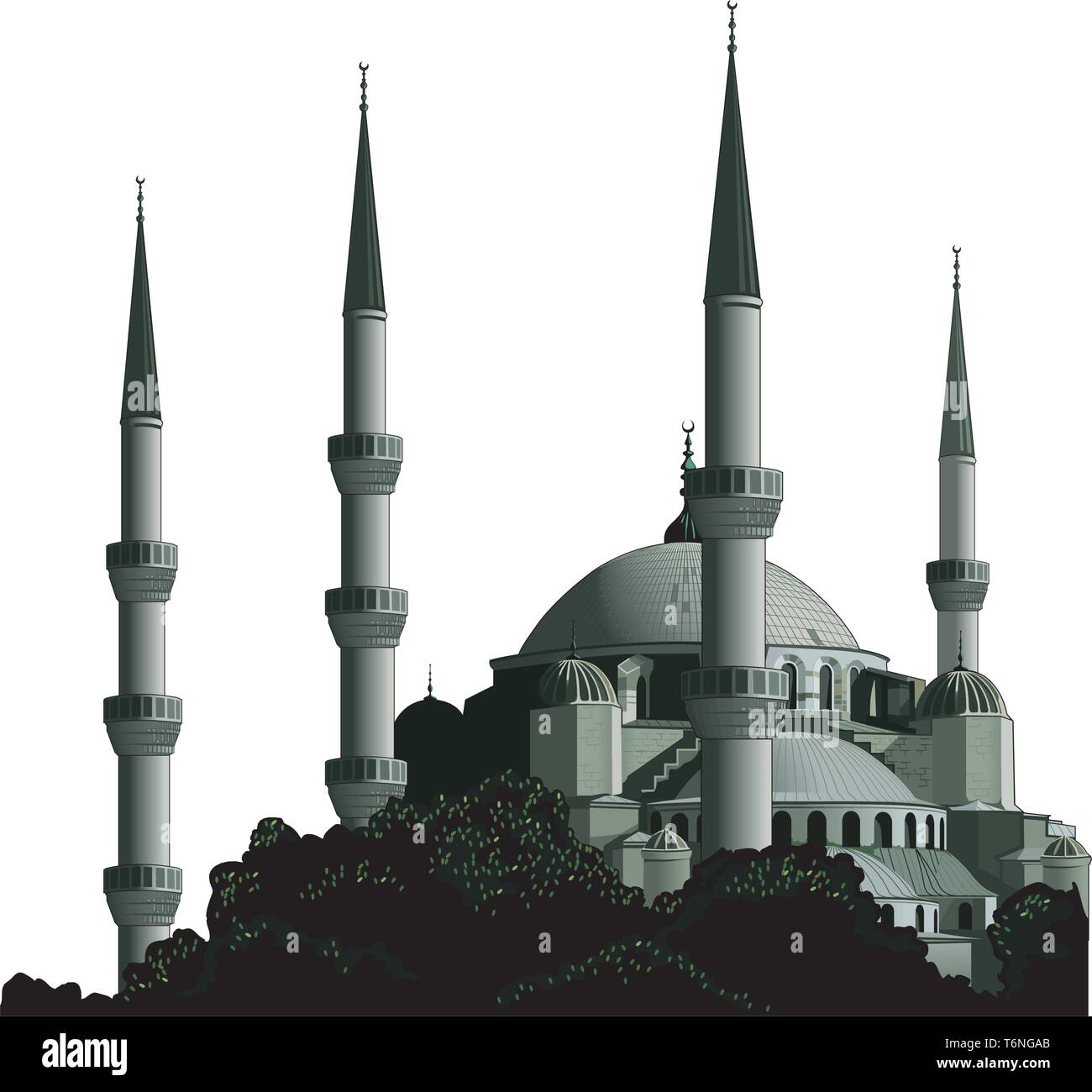 Blue Mosque Vector Illustration Stock Vector Image & Art - Alamy