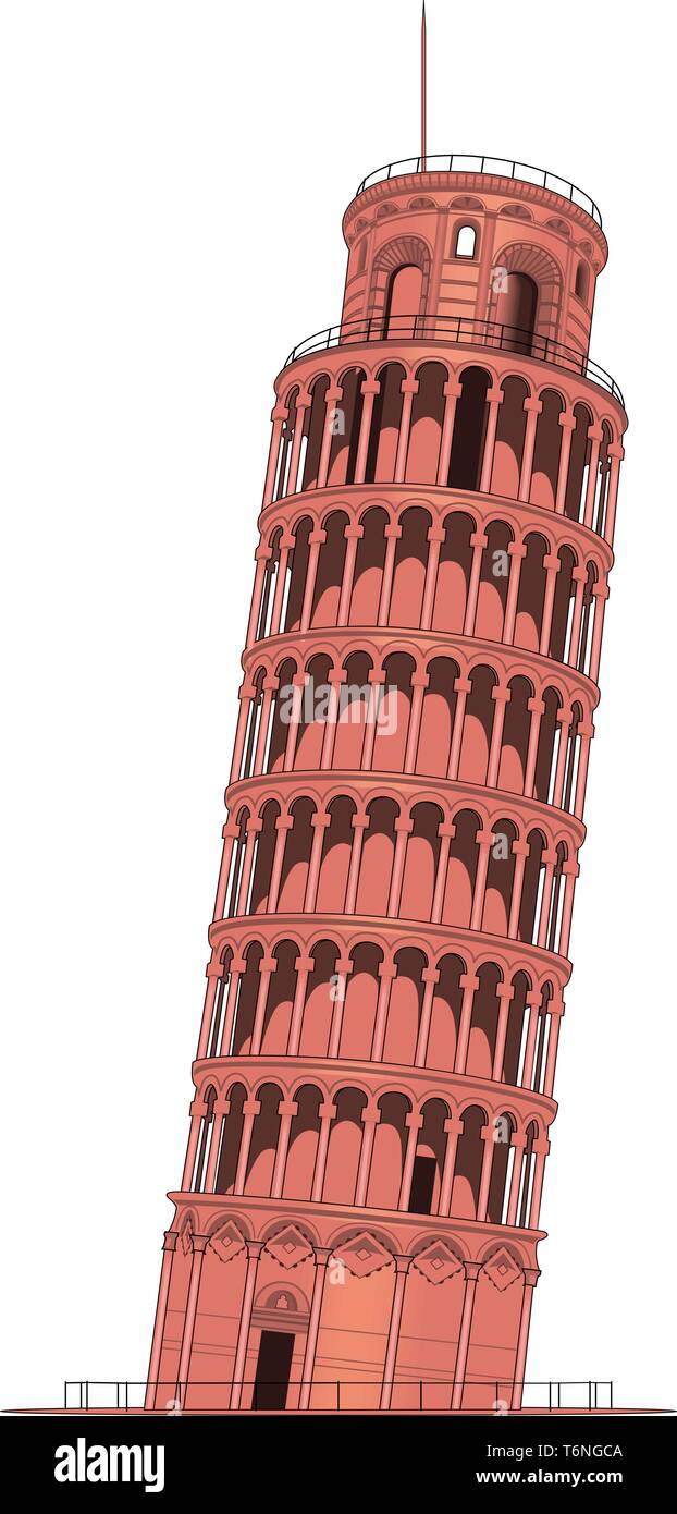 Leaning Tower of Pisa Vector Illustration Stock Vector Image & Art - Alamy
