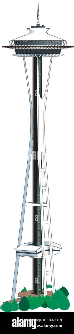 Space Needle Vector Illustration Stock Vector Image & Art - Alamy