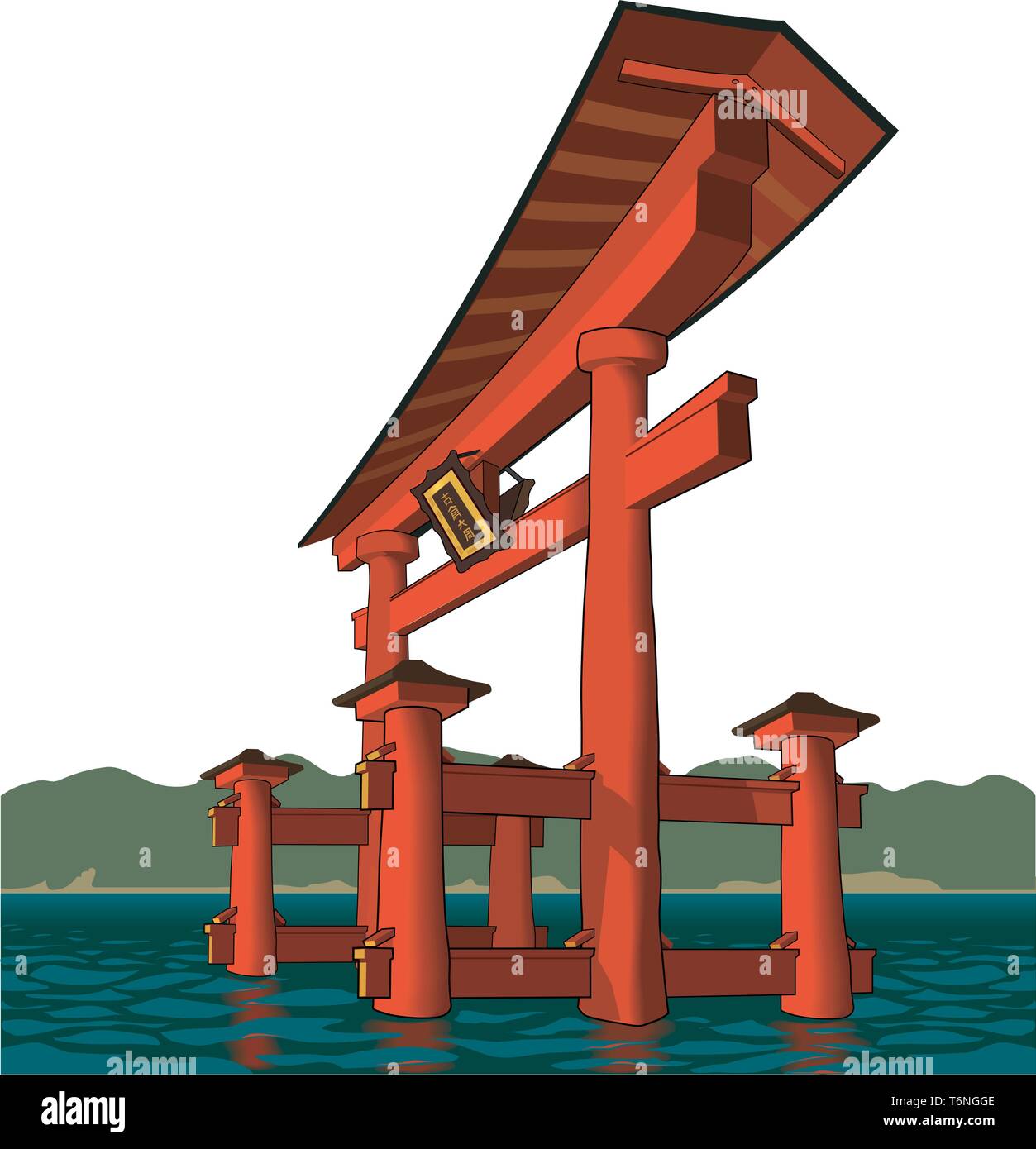 Torii Gate Vector Illustration Stock Vector Image & Art - Alamy
