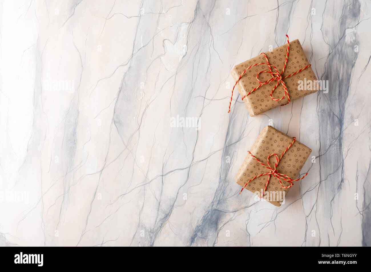 Two craft cardboard gift boxes Stock Photo - Alamy