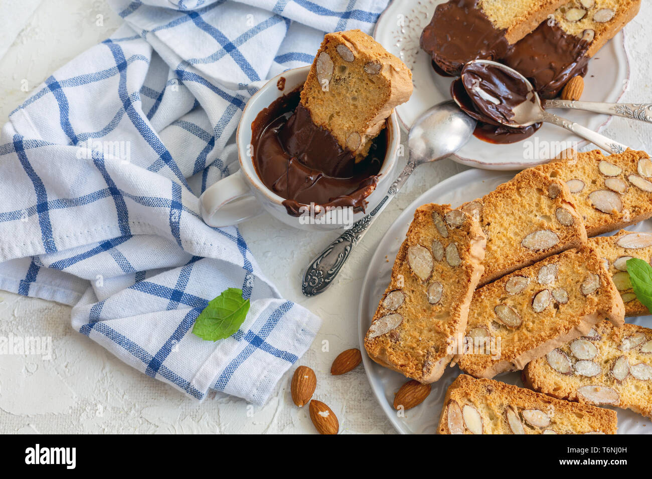 Delicious biscuit cookies with almonds and chocolate Stock Photo - Alamy