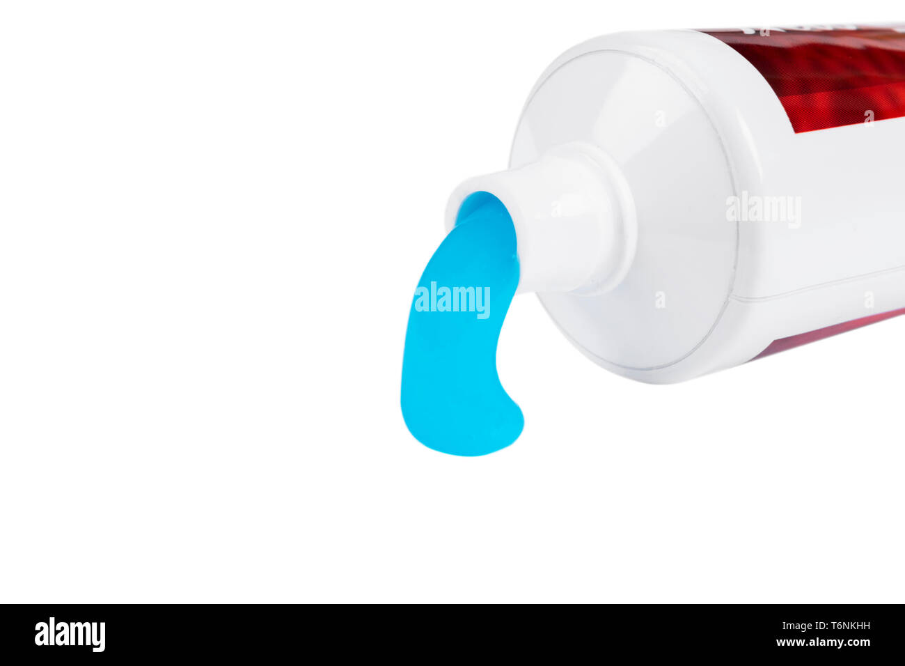 Toothpaste isolated on white background. Tube of blue toothpaste ...