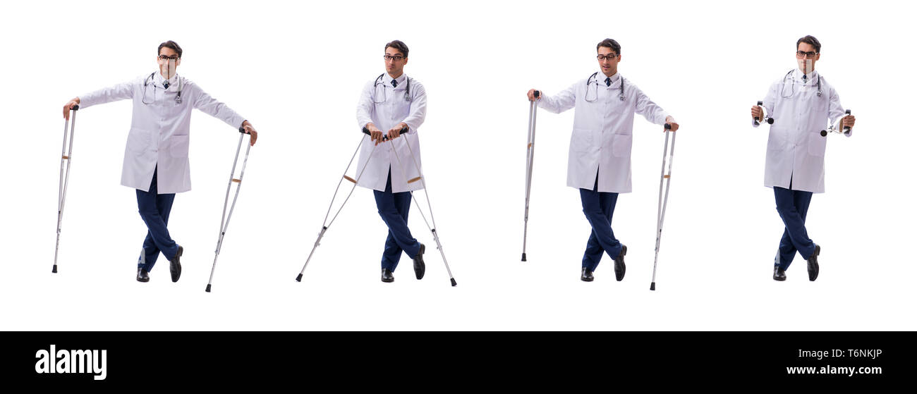 Young doctor physician standing walking isolated on white backgr Stock ...