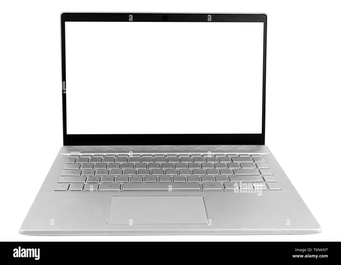Laptop computer PC with blank screen mock up isolated on white ... Laptop computer PC with blank screen mock up isolated on white ...