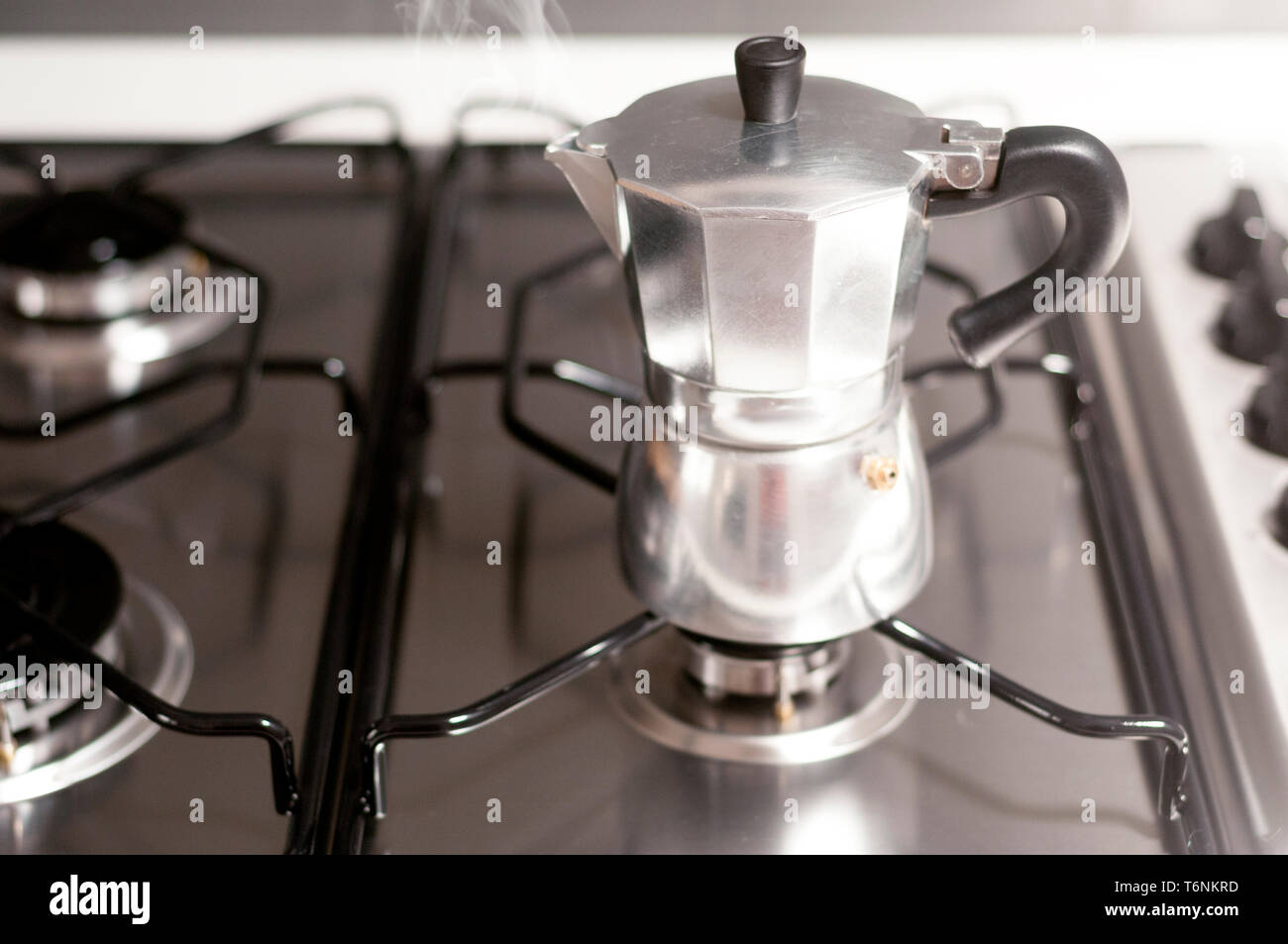 Moka on stove hi-res stock photography and images - Alamy