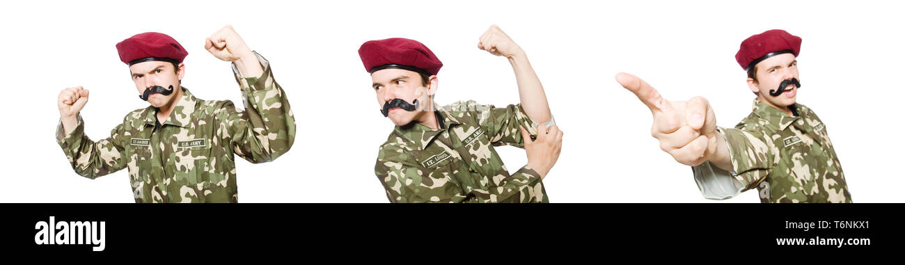 Funny soldier in military concept Stock Photo - Alamy