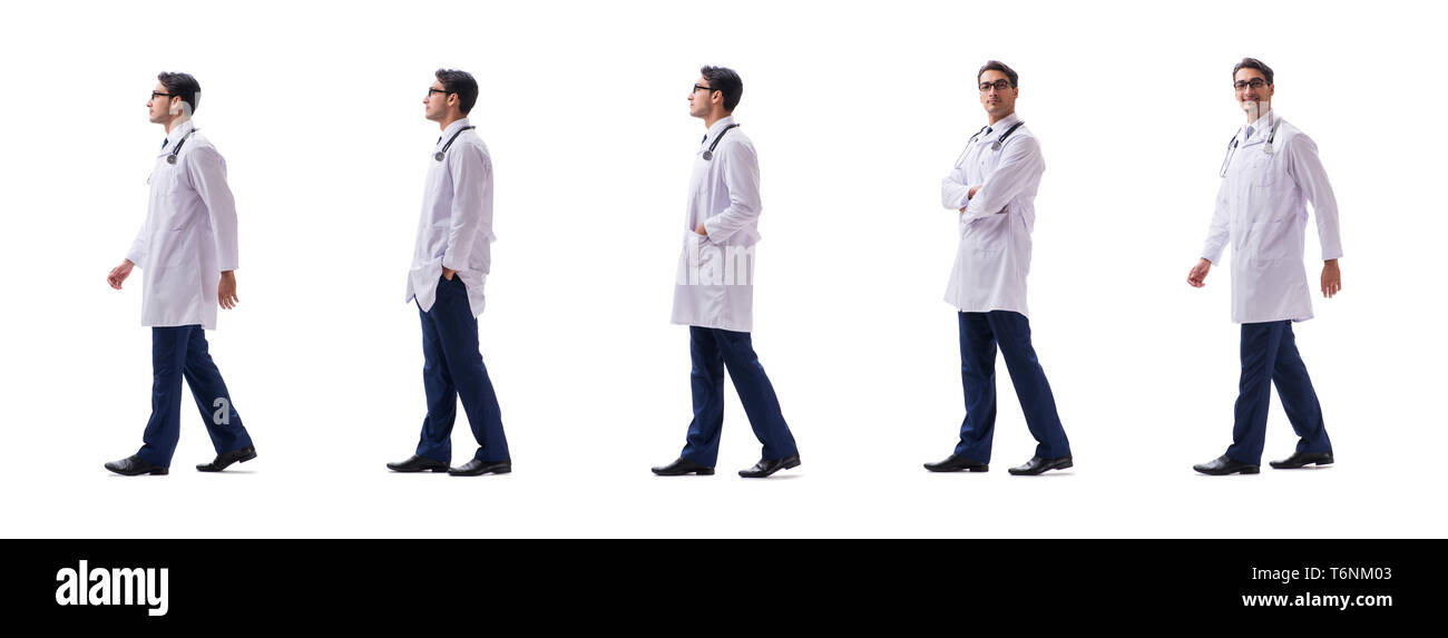 Doctor walking side white background hi-res stock photography and ...