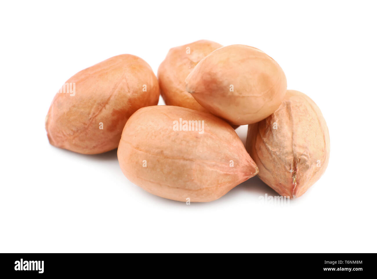 Peanuts on white background Stock Photo - Alamy
