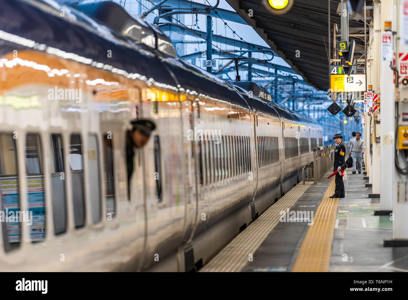 Utsunomiya, Japan - April 5, 2019: Train station platform with ...