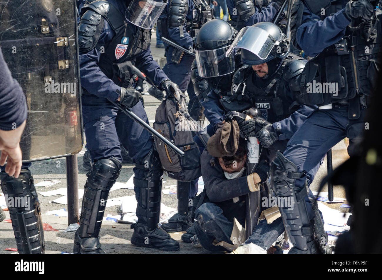 Paris, France. 1st May, 2019. Demonstration of may day international ...