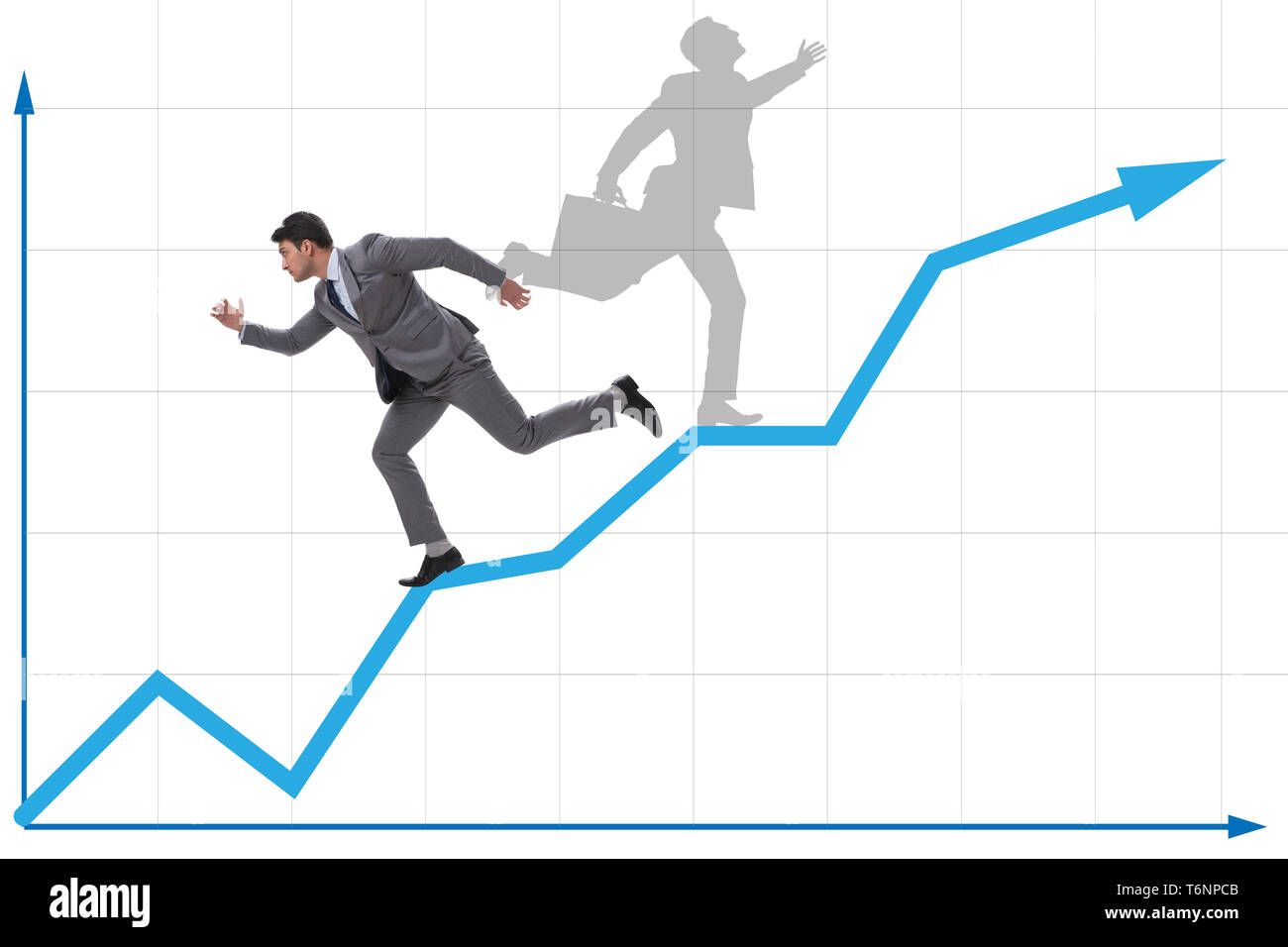 The businessman and his shadow in business concept Stock Photo - Alamy