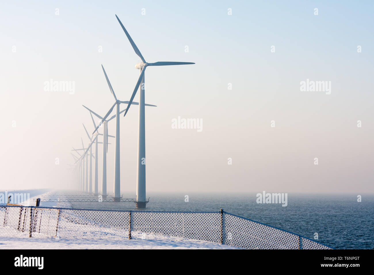 Dutch offshore wind turbines in winter time Stock Photo - Alamy
