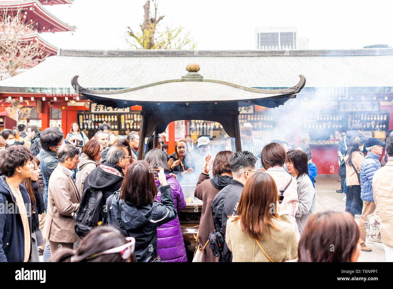 Tokyo, Japan - March 30, 2019: Asakusa district area with Sensoji ...