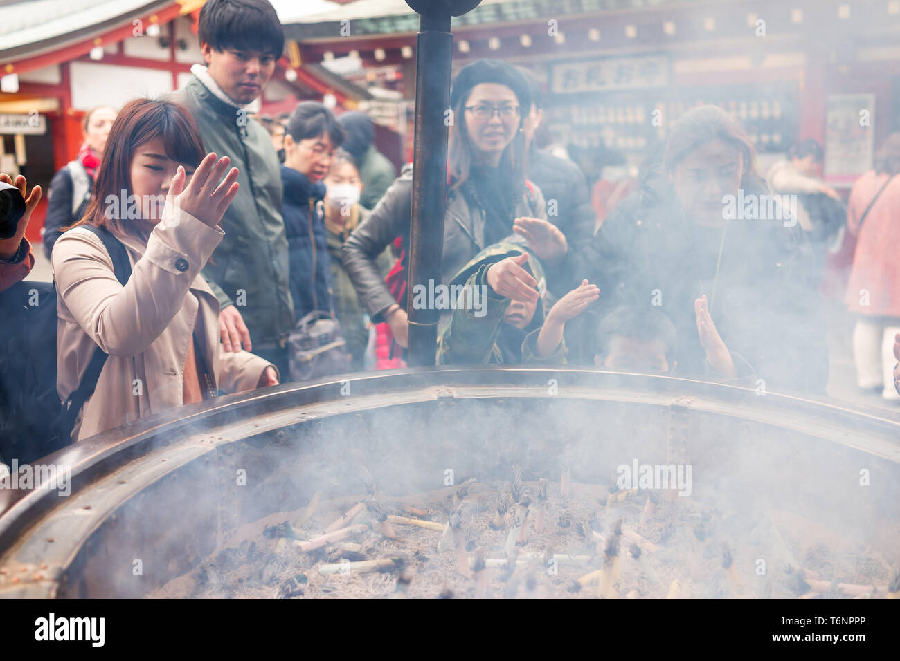 Tokyo, Japan - March 30, 2018: Asakusa district area with Sensoji ...
