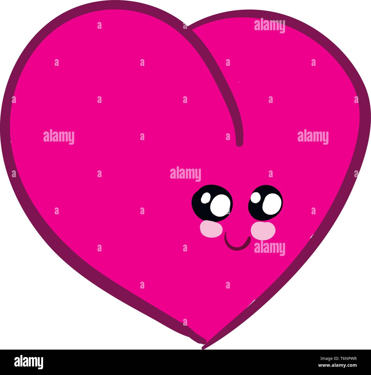 Emoji of a cute pink heart has a closed smile turning up to the cheek ...