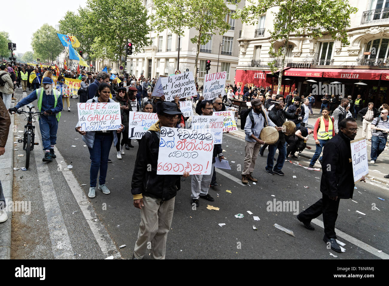 Paris, France. 1st May, 2019. Demonstration of may day international ...