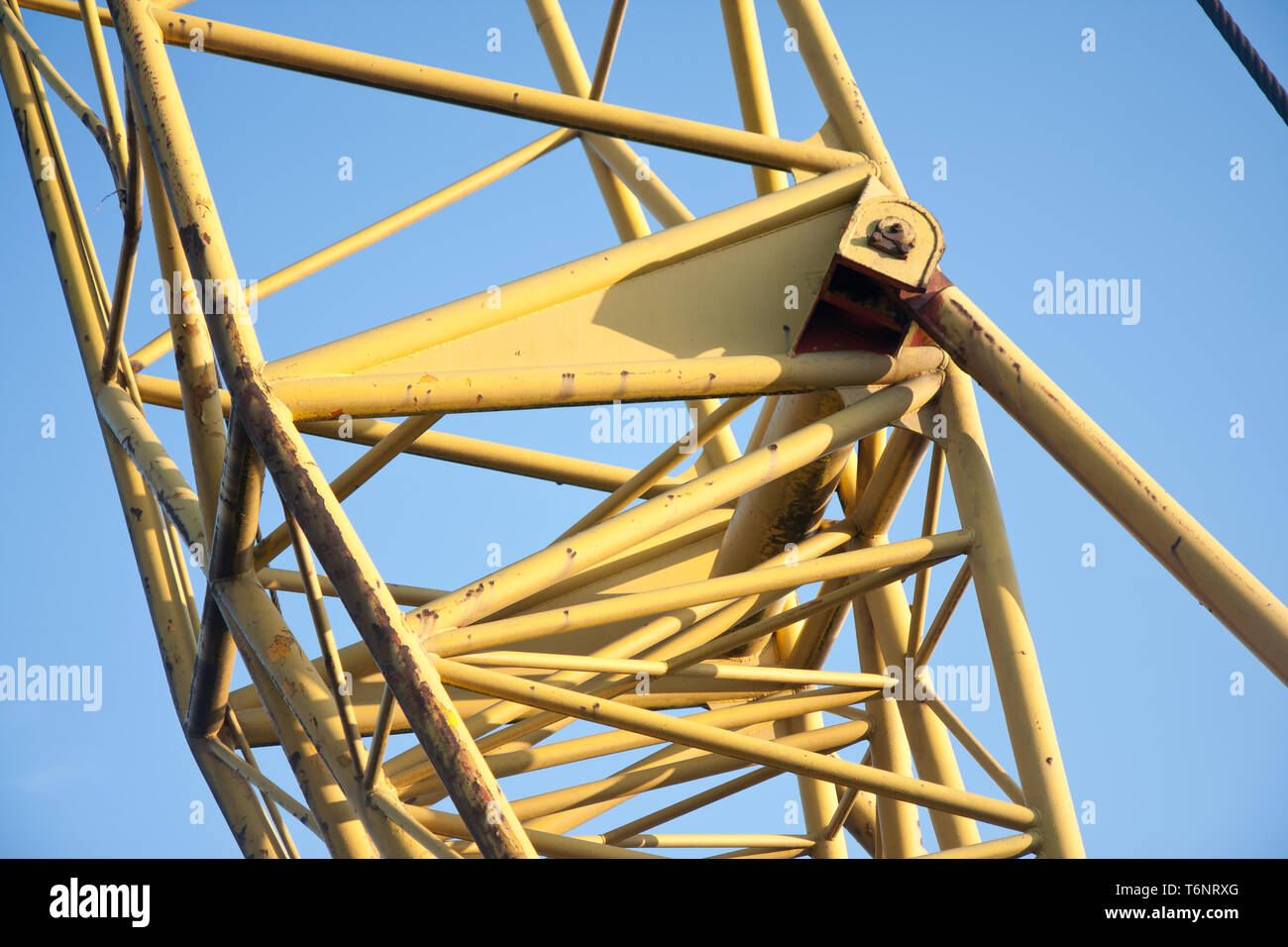 Tubular frame of the arm of a big jib crane Stock Photo - Alamy