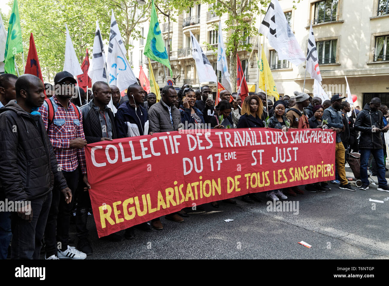 Paris, France. 1st May, 2019. Demonstration of may day international ...