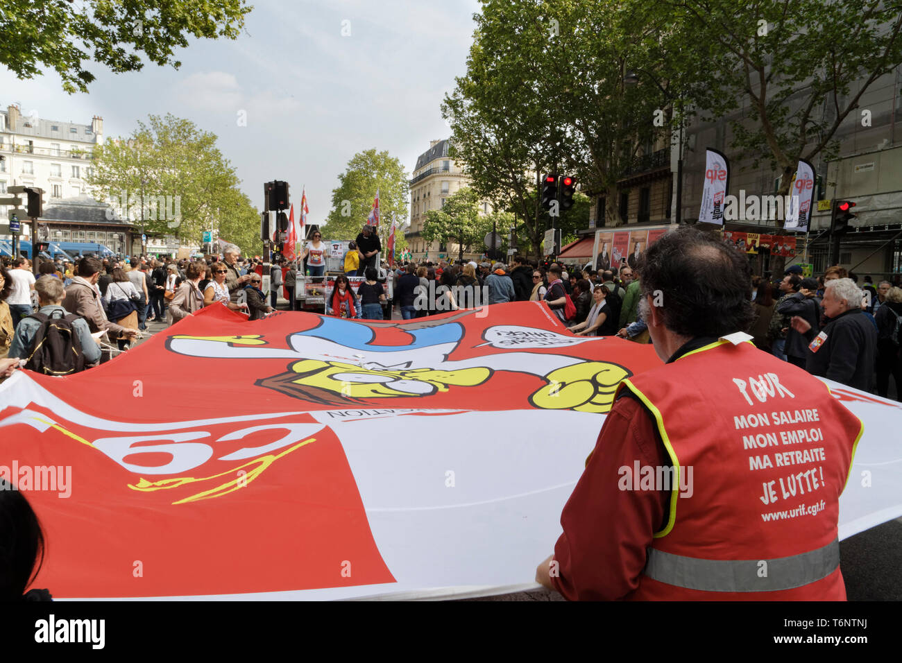 Paris, France. 1st May, 2019. Demonstration of may day international ...