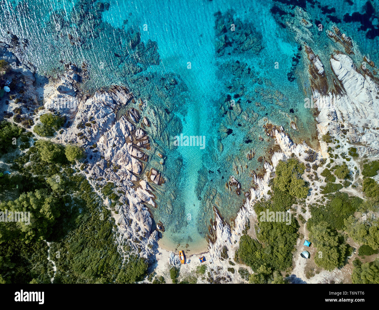 Beautiful beach aerial shot sithonia hi-res stock photography and ...
