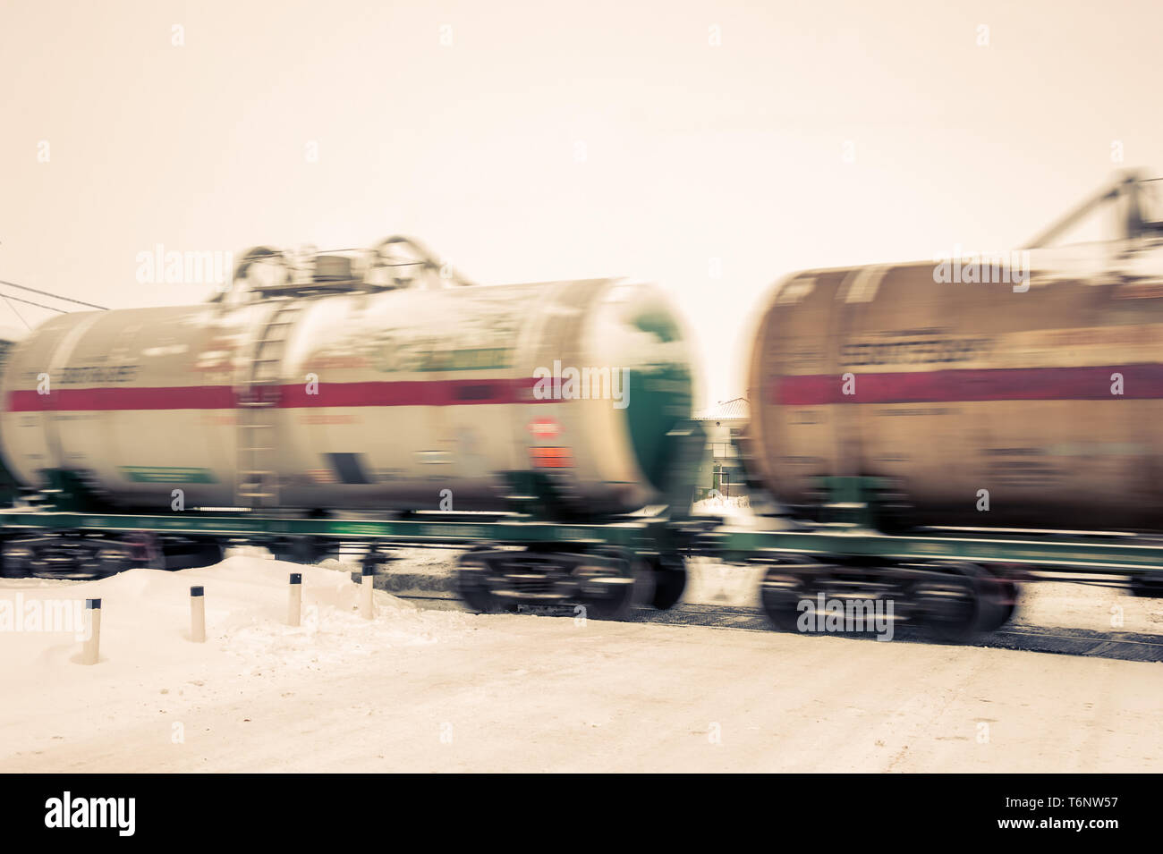 Train with oil tanks moving Stock Photo - Alamy