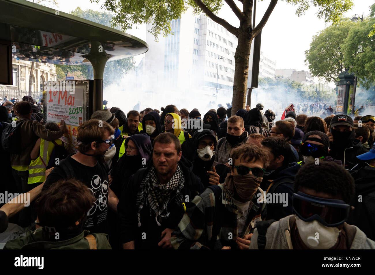 Paris, France. 1st May, 2019. Demonstration of may day international ...