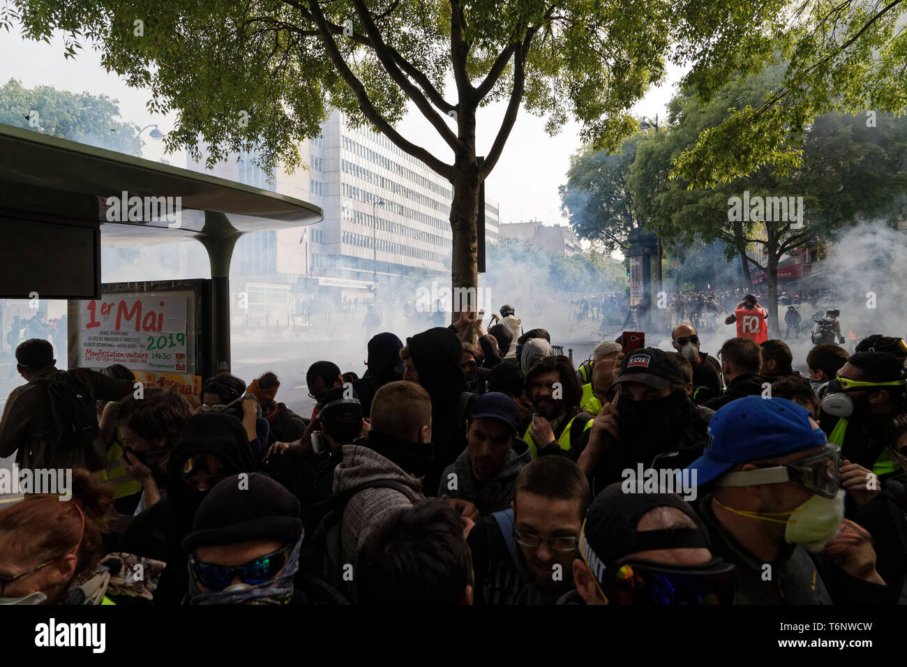 Paris, France. 1st May, 2019. Demonstration of may day international ...