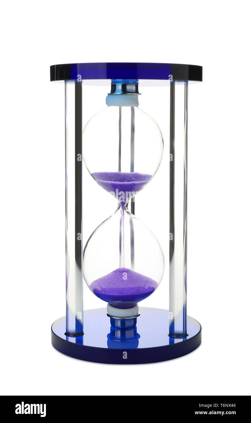 Hourglass on white background. Time management concept Stock Photo - Alamy