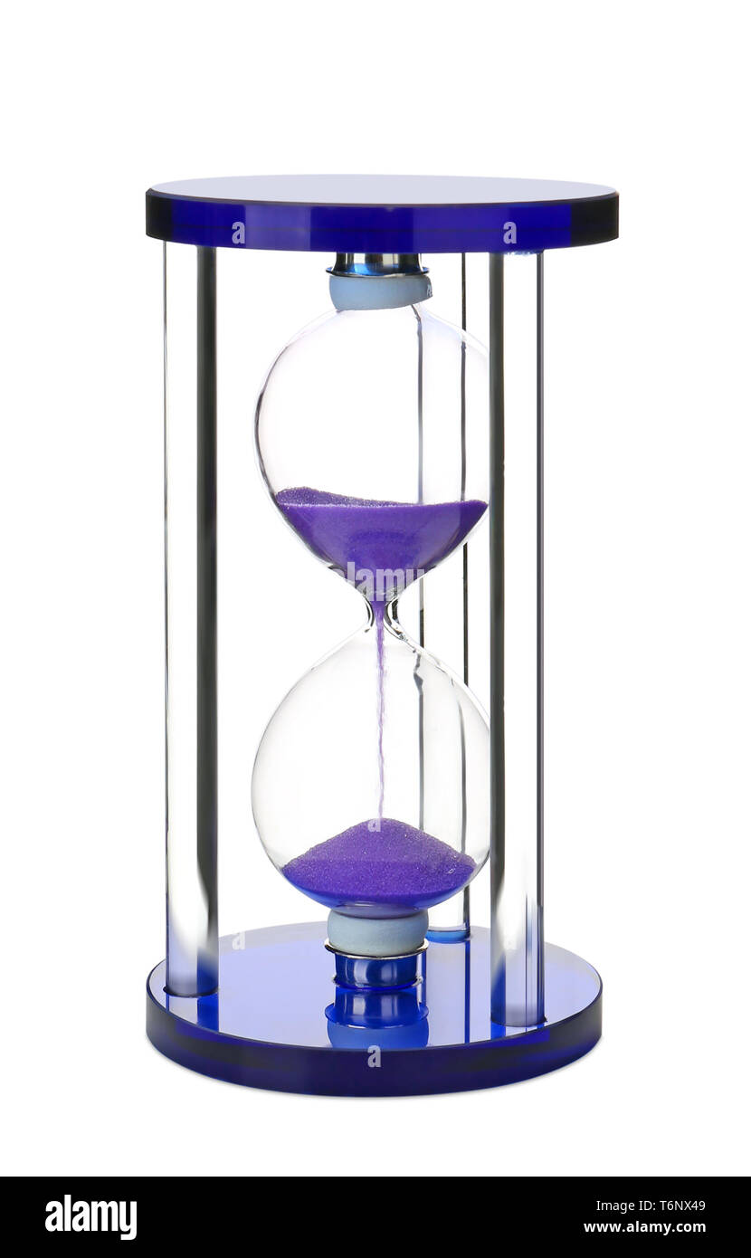 Hourglass on white background. Time management concept Stock Photo - Alamy
