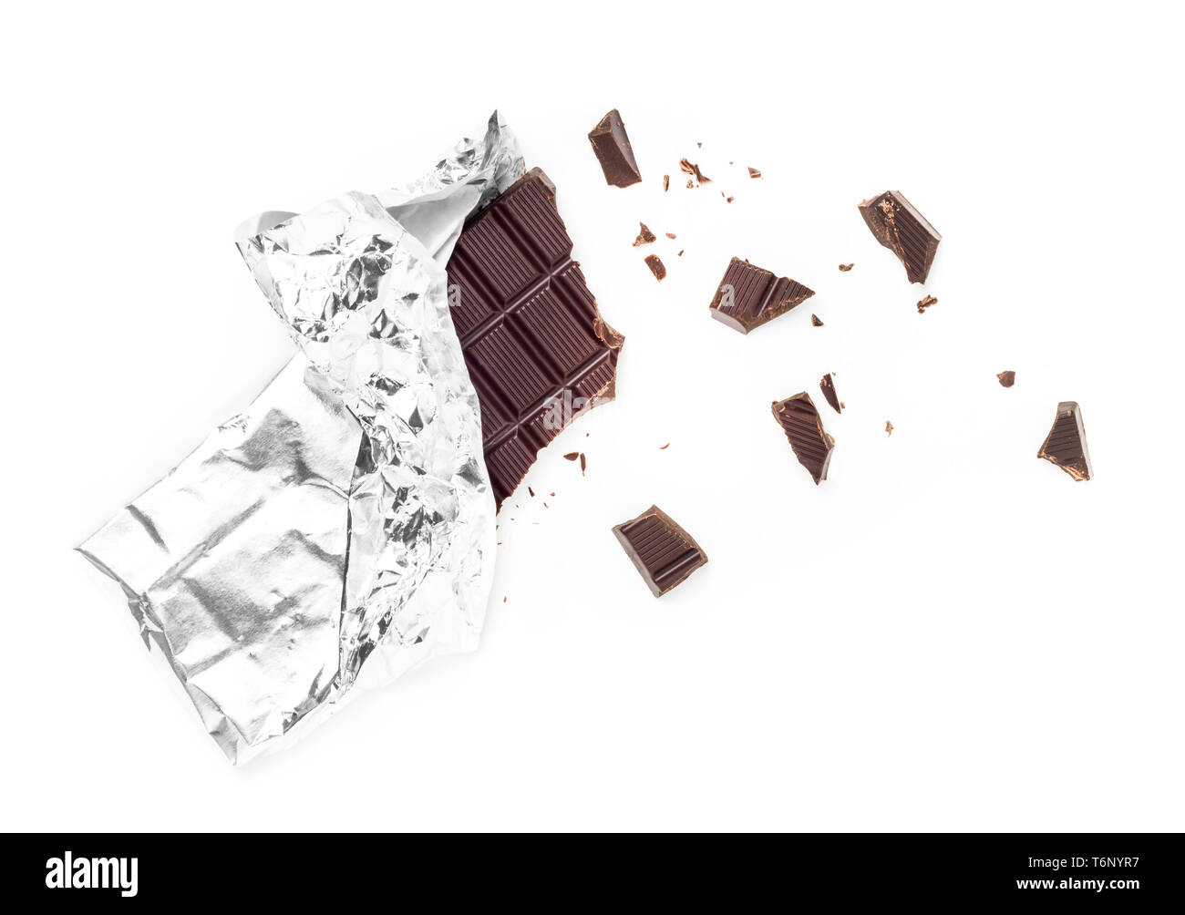 Chocolate Bar Tablet Wrapped in Aluminum Foil Stock Photo - Alamy