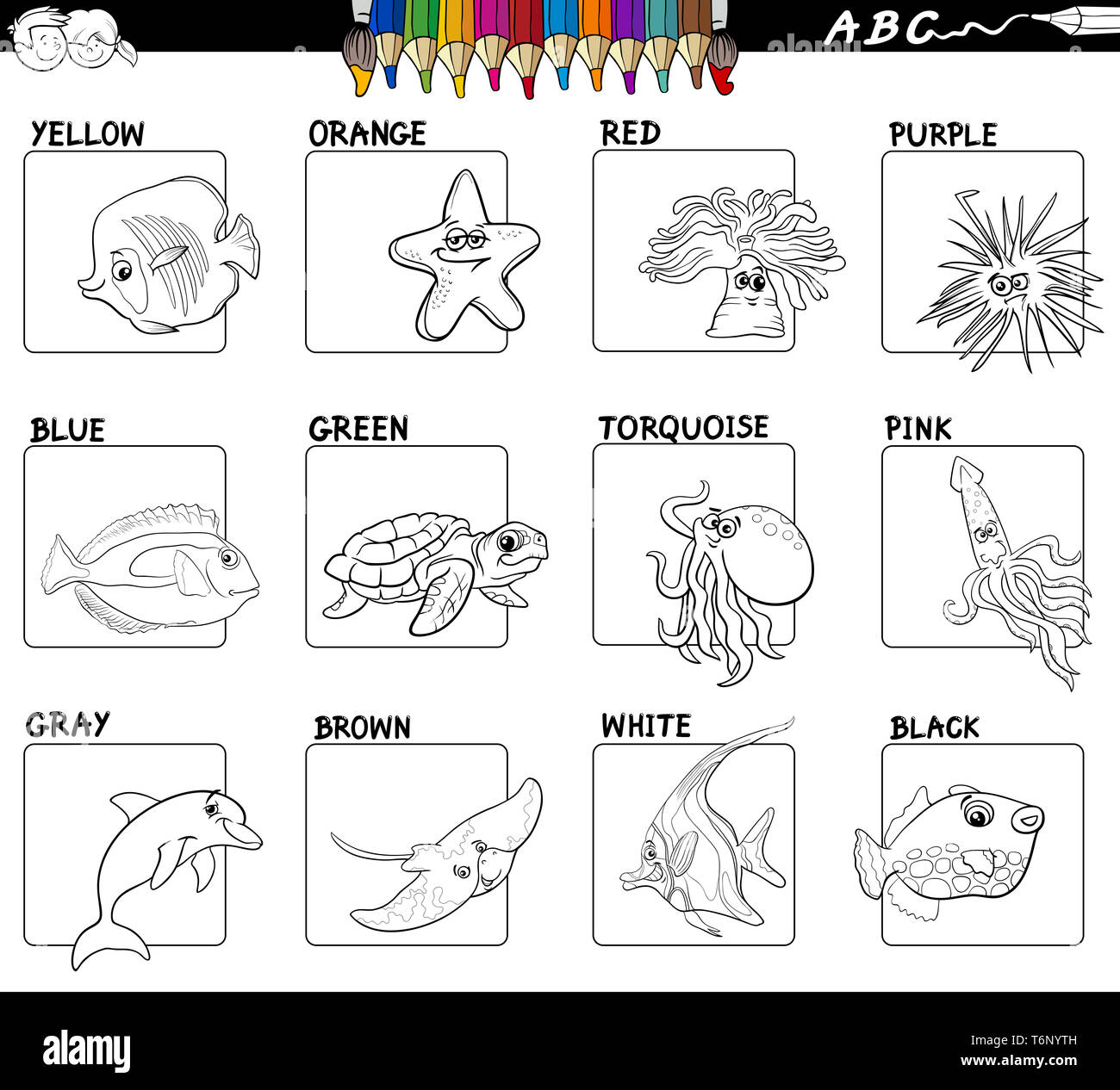 educational basic colors set color book Stock Photo - Alamy