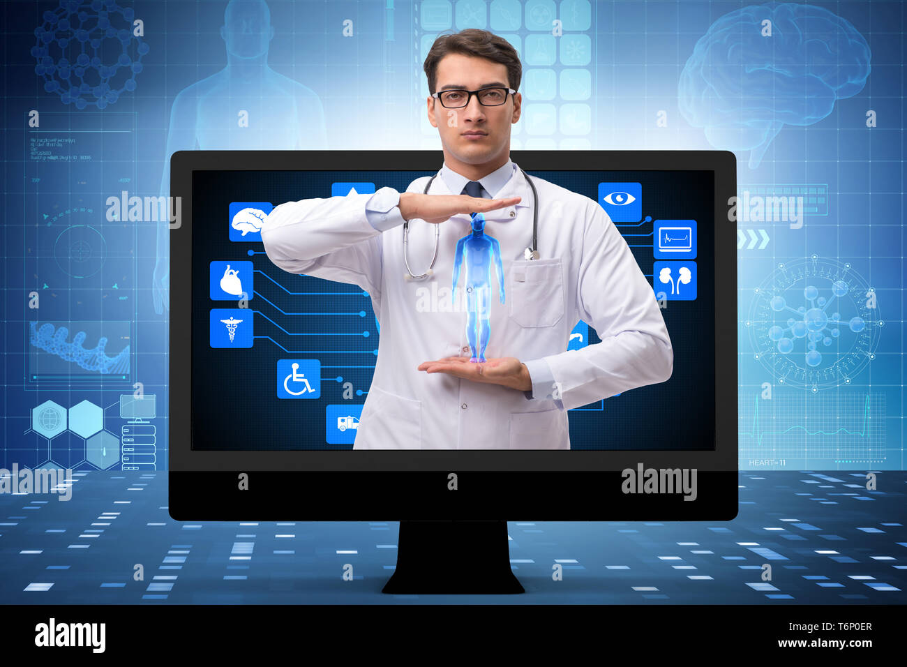 Telehealth concept with doctor doing remote check-up Stock Photo - Alamy